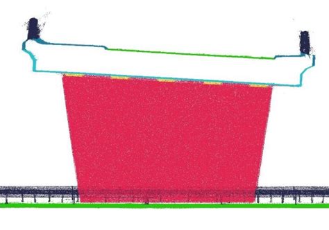 cross section of the semantic segmented point cloud of bridge 2