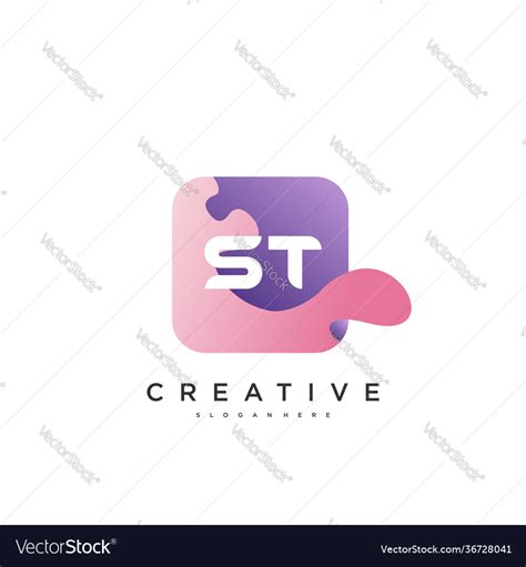 St Initial Letter Logo Icon Design Template Vector Image
