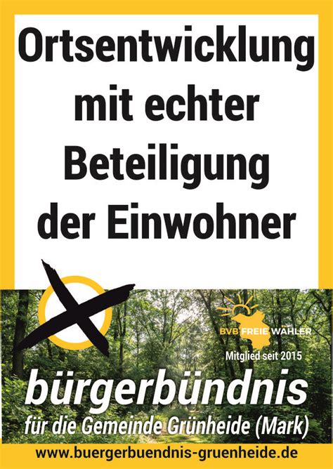 Ortsentwicklung mit echter Beteiligung der Einwohner bürgerbündnis