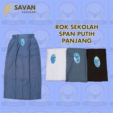 Jual Rok Span Putih Abu Hitam Pramuka Panjang Merek Seragam Dan