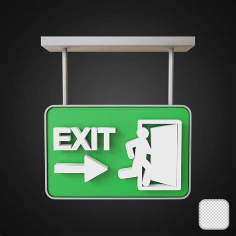 Premium PSD Fire Exit Sign 3d Rendering