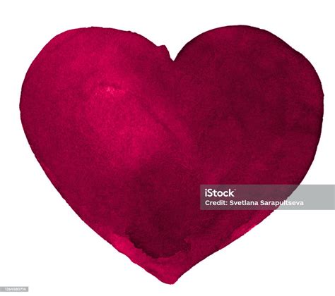 부르고뉴 수채화 심장 모양 맑은 테두리와 자연 스플래시배경 수채화 브러시 얼룩 공간을 복사합니다 거친에 대한 스톡 사진 및 기타 이미지 Istock