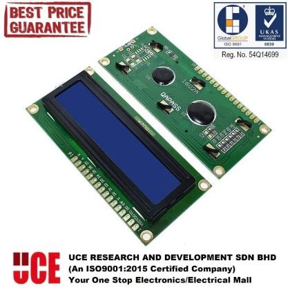 X CHARACTER LCD DISPLAY MODULE BLUE BACKLIGHT WHITE CHARACTER