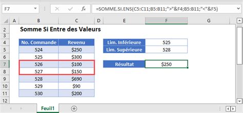 Somme Si Entre Deux Valeurs Excel Et Google Sheets Automate Excel