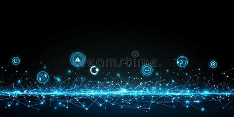 Futuristic Digital Network Global Connectivity Data Flow Technology Background Stock