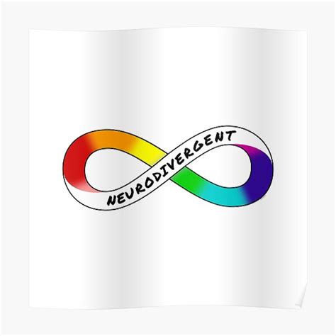 Póster Neurodivergente Símbolo del infinito del arco iris para la