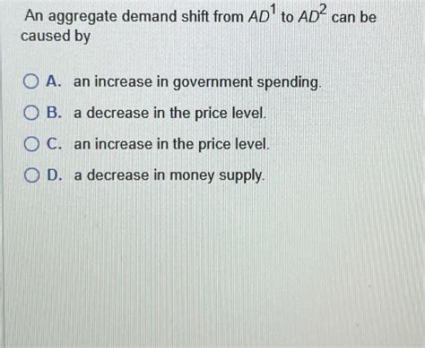 Solved An Aggregate Demand Shift From Ad1 ﻿to Ad2 ﻿can Be