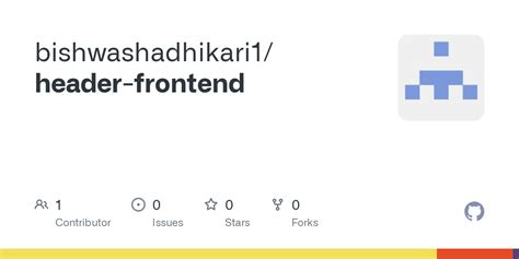GitHub Bishwashadhikari Header Frontend
