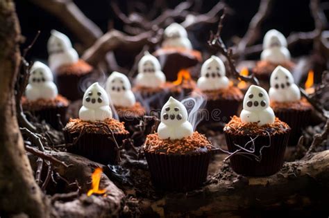 A Haunted Forest Themed Dessert With Chocolate Ai Generatedno03