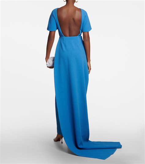Emilia Wickstead Liza Crêpe Gown In French Blue Modesens