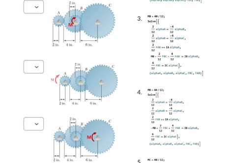 Solved Match The Equations To The Gear System 1 MA 40 12 Chegg Com