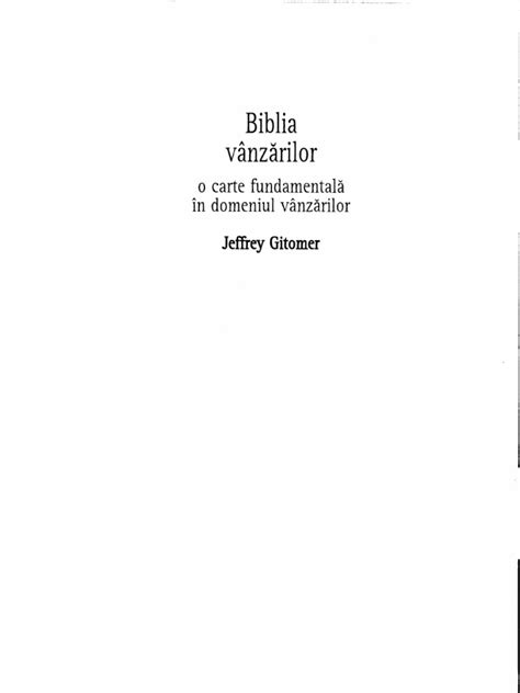 Re Jeffrey Gitomer Biblia Vanzarilor Pdf