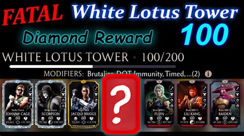 White Lotus Fatal Tower 100 Random Diamond Reward Mk Mobile Youtube