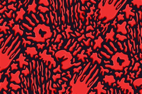 Fondo De Huella De Mano De Sangre Dibujado A Mano Vector Gratis