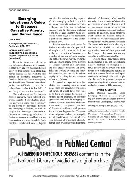 Pdf Emerging Infections A Guide To Diseases Causative Agents And