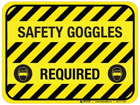Safety Goggles Required Floor Signs