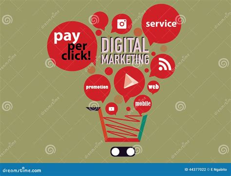 Digital Marketing Concept Stock Vector Illustration Of Email 44377022