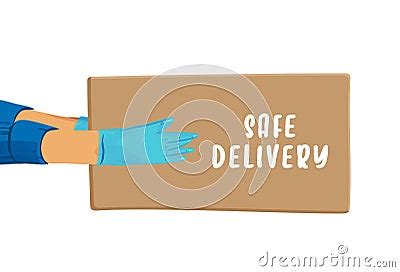 Safe Delivery Vector Cartoon Banner For Save Delivery Services And E