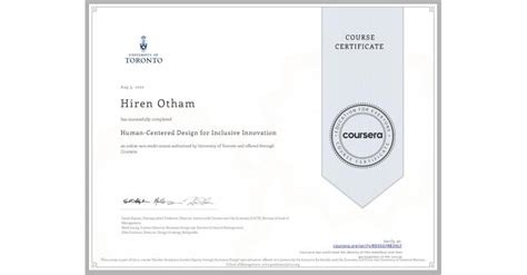 Hiren Otham On Linkedin Completion Certificate For Human Centered