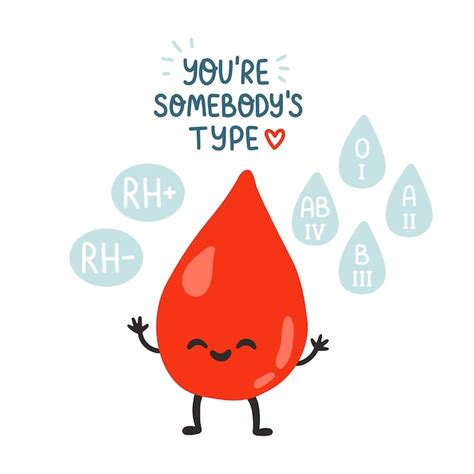 Premium Vector Blood Donor Cute Blood Drop And Lettering Hand Drawn