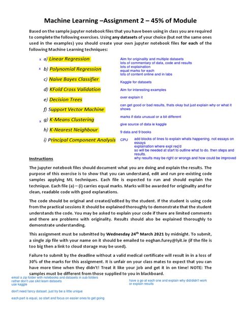 machine learning assignment 2 pdf machine learning applied