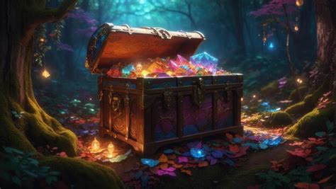 Premium AI Image Enchanted Forest The Colorful Trunk Of Magic