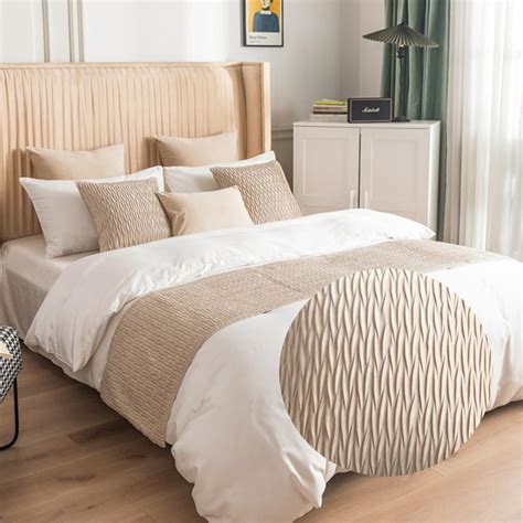 Morbuy Bed Runners And Matching Cushion Cover Reversible Bed Runners
