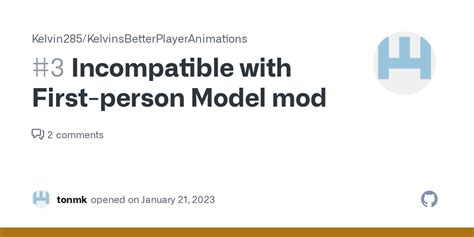 Incompatible With First Person Model Mod Issue Kelvin Kelvinsbetterplayeranimations