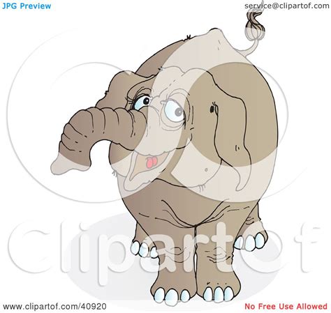 Clipart Illustration Of A Happy Brown Elephant By Snowy 40920