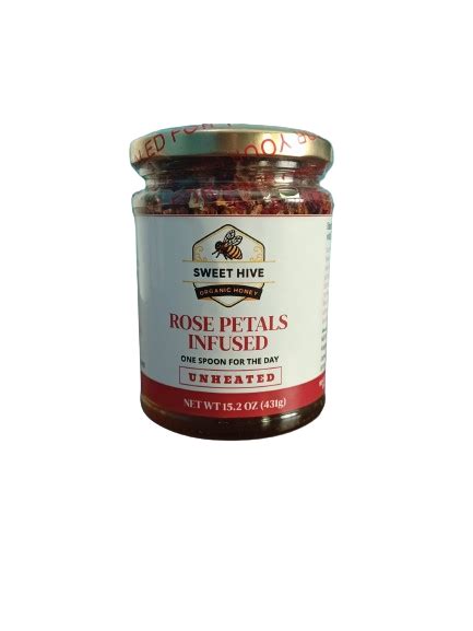 Rose Petals Infused Honey Unheated 300ml Sweet Hive