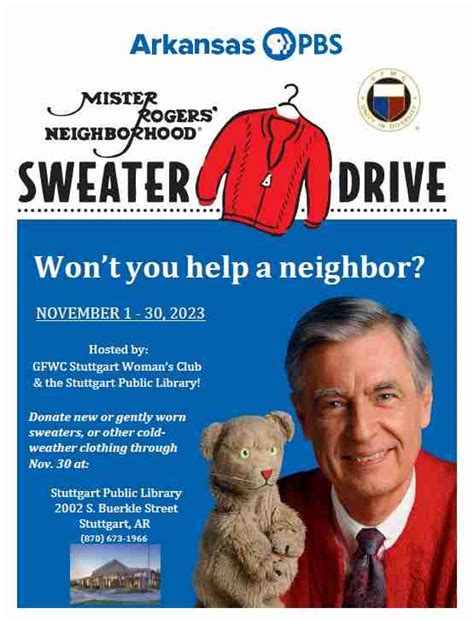 Stuttgart Public Library And Women S Club Partner For Mister Rogers
