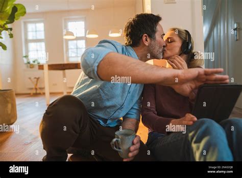 Wife Kissing Husband Hi Res Stock Photography And Images Alamy