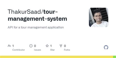 GitHub ThakurSaad Tour Management System API For A Tour Management