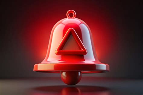 3d Red Danger Attention Bell Or Emergency Notifications Alert On Rescue Warning In Background