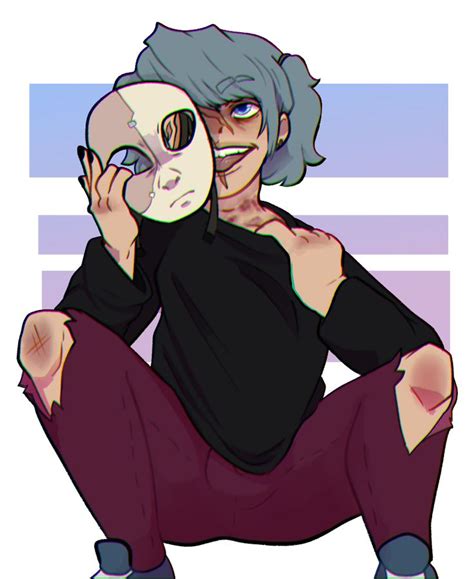 A Drawing Of A Man With Grey Hair And Blue Eyes Sitting On The Ground