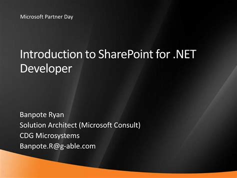 Pdf Introduction To Sharepoint For Net Developerdownloadmicrosoft