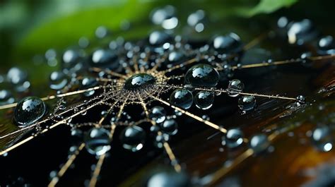 Premium Photo Dewkissed Spider Web 3d Rendering