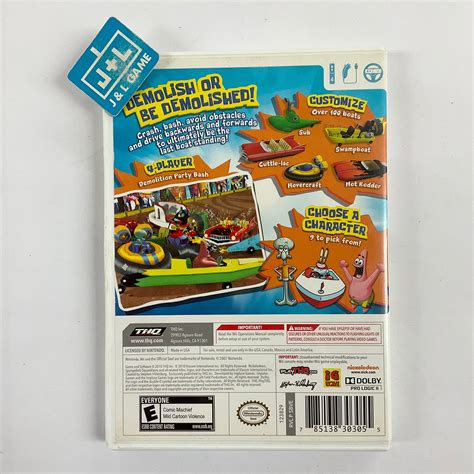Spongebob Boating Bash Nintendo Wii Pre Owned Jandl Game