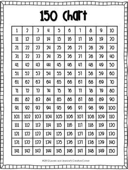 Printable Number Chart 1 150