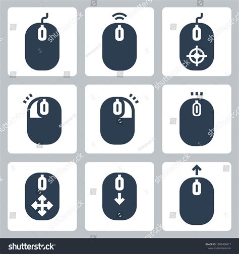 Computer Mouse Buttons Indication Vector Icon Stock Vector Royalty