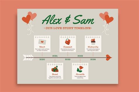 Free Vector Relationship Timeline Template Design
