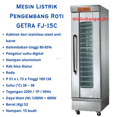 Jual Mesin Listrik Pengembang Roti Electric Proofer Getra Fj C Fj C Di Seller Jete Store