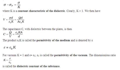 Dmrs Physics Notes Relative Permittivity Or Dielectric Constant