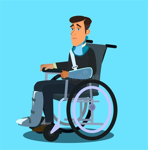 Character Of A Person With Injuries Broken Limbs Stock Illustration