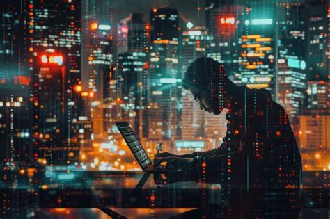 Premium Photo Man Programmer Developing Software For Smart City Using