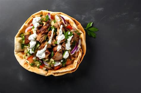 Premium Photo Gyro Top View Copy Isolated And Copy Space