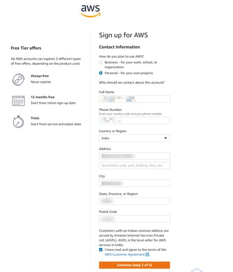create an amazon aws free tier account jayant tripathy