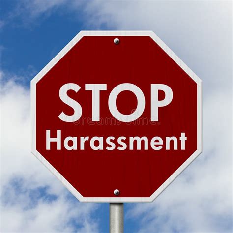 Stop Sexual Harassment On Red Stock Illustration Illustration Of