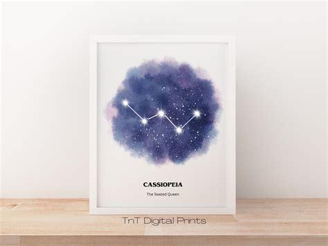 Cassiopeia Constellation Art Print Astronomy T Celestial Star Map