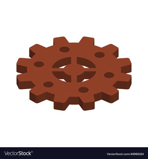 Isometric Gear Icon Royalty Free Vector Image Vectorstock